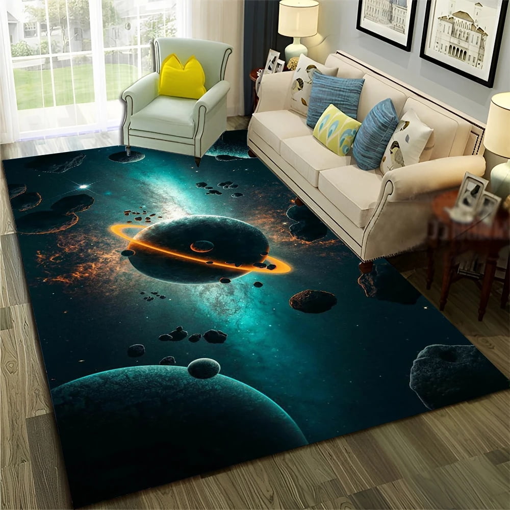 3D Universe Space Galaxy Planet Star Carpet Rug for Home Living Room ...