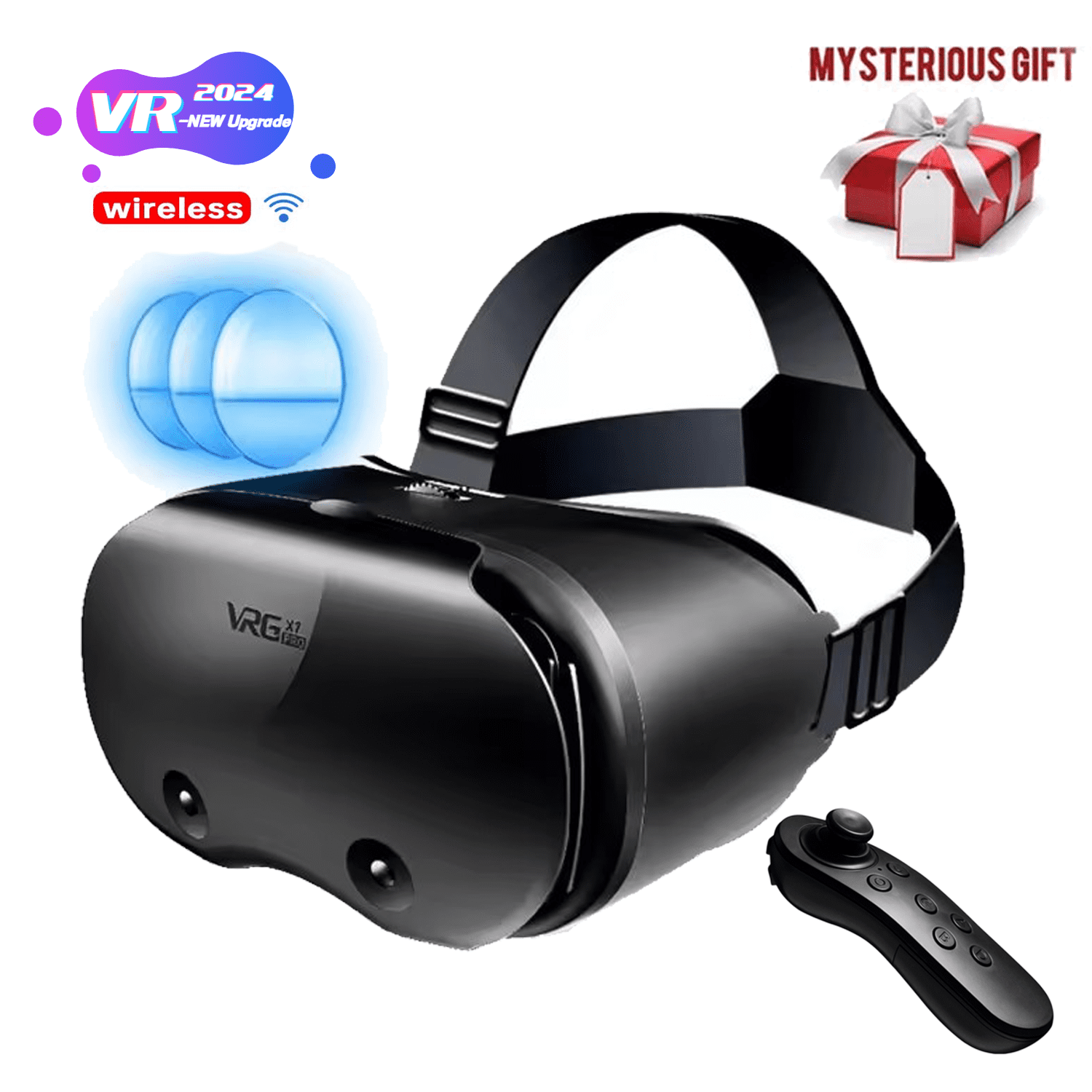 3D VR Headset, 3D VR Glasses Virtual Reality Headset for iPhone or ...