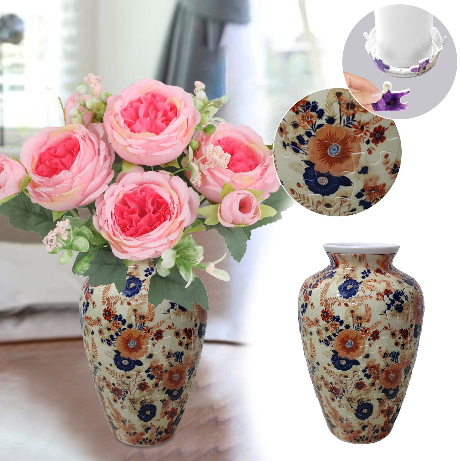3D Vase Flower Arrangement Brain Teaser Puzzle Toy Home ABS Design ...