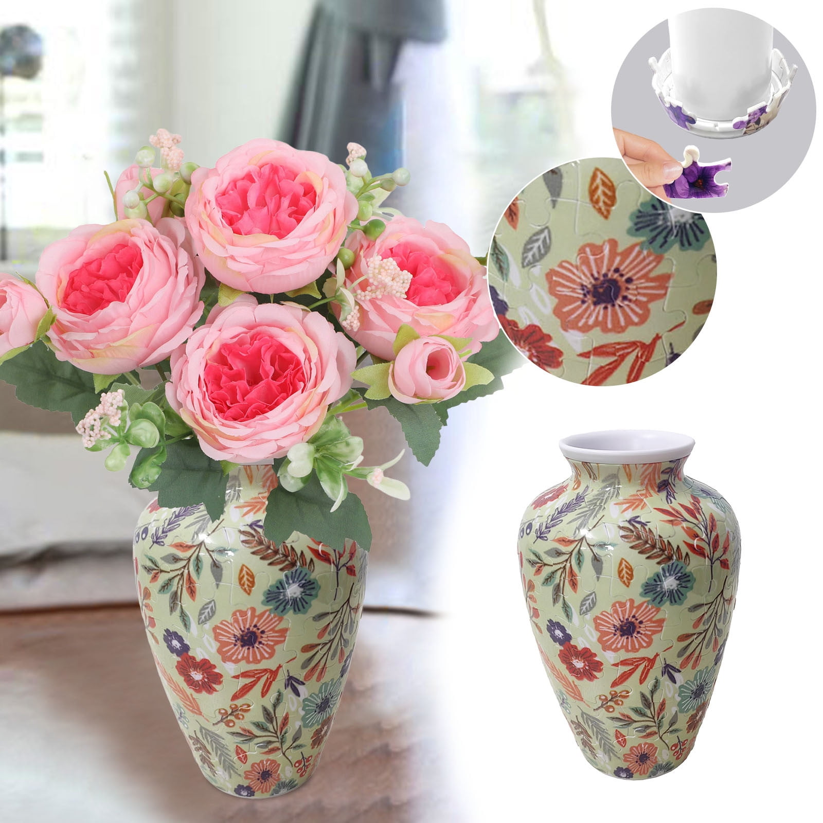 3D Vase Flower Arrangement Puzzle Toy Brain Teaser Home ABS Design ...