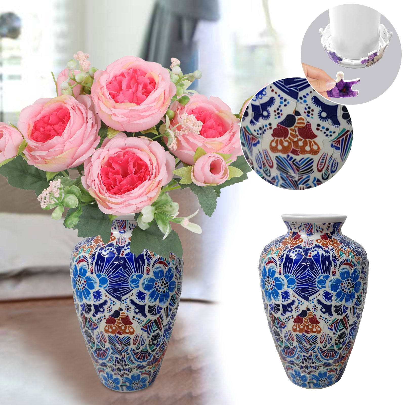 3D Vase Flower Arrangement Puzzle Toy Brain Teaser Home ABS Indoor ...