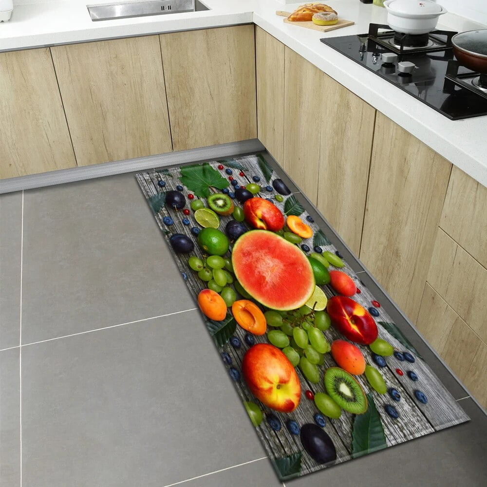 3D Vegetable Fruit Banana Watermelon Penta Pattern Carpet Balcony ...