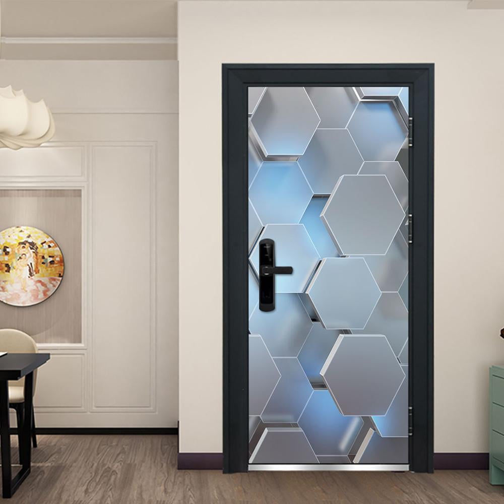 3D View Stereo Geometric Door Mural Vinyl Peel and Stick Wallpaper Room ...