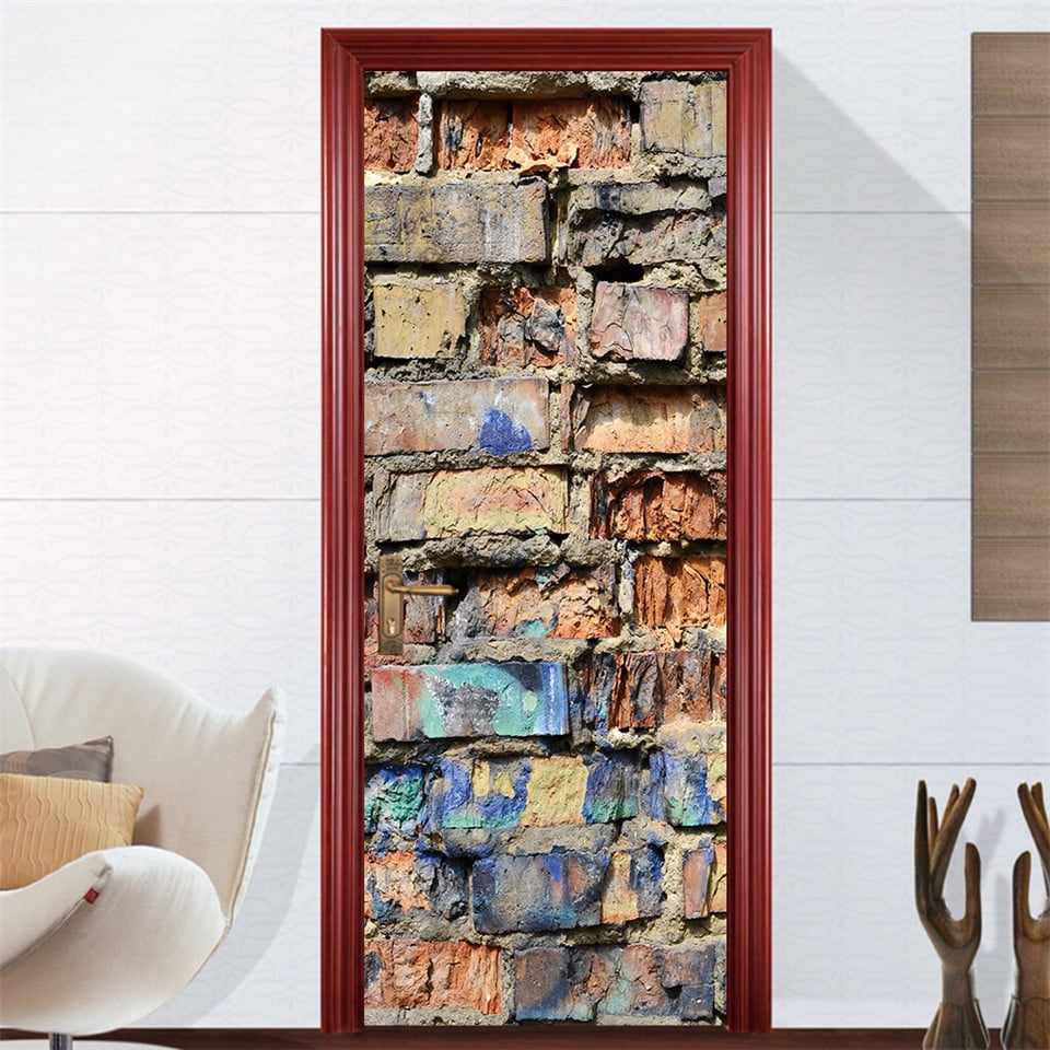 3D View Stickers on the Door Adhesive Waterproof Removable Poster Room ...