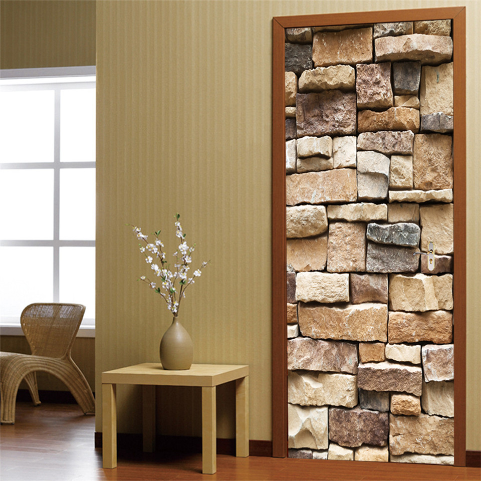 3D View Stickers on the Door Adhesive Waterproof Removable Poster Room ...