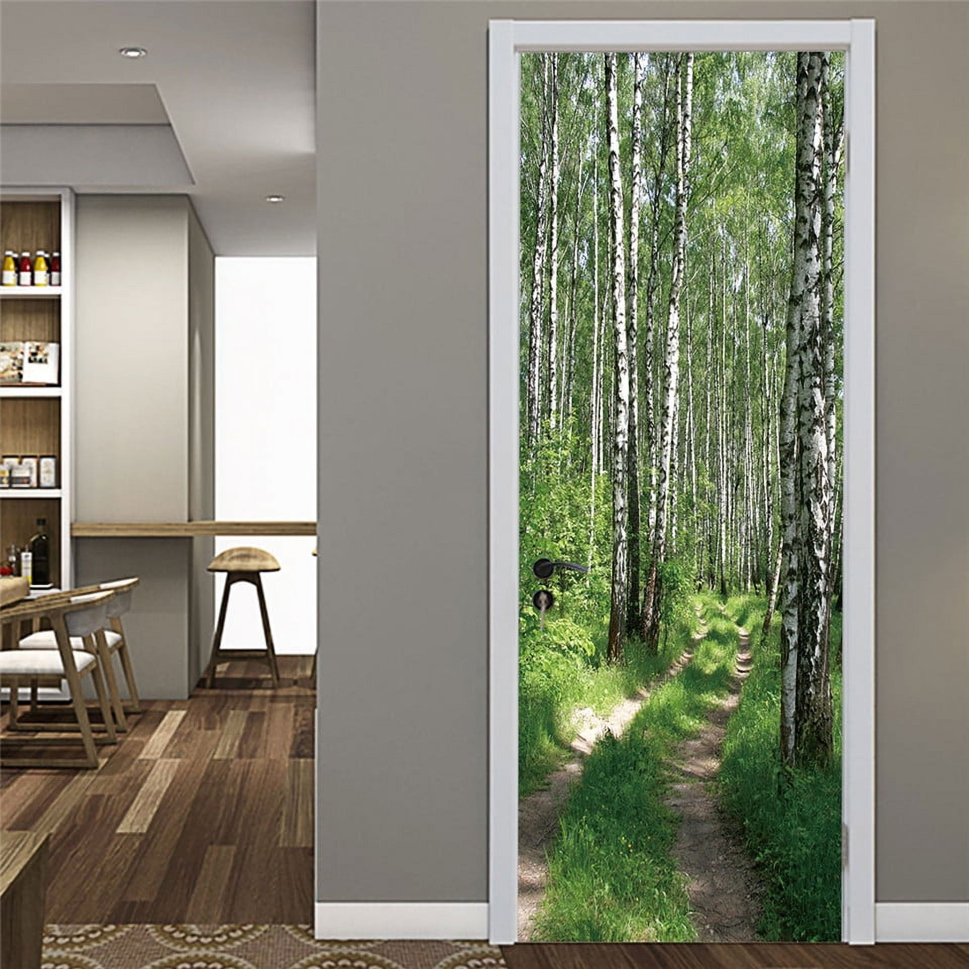 3D View Stickers on the Doors Peel and Stick Wallpaper DIY Vinyl ...