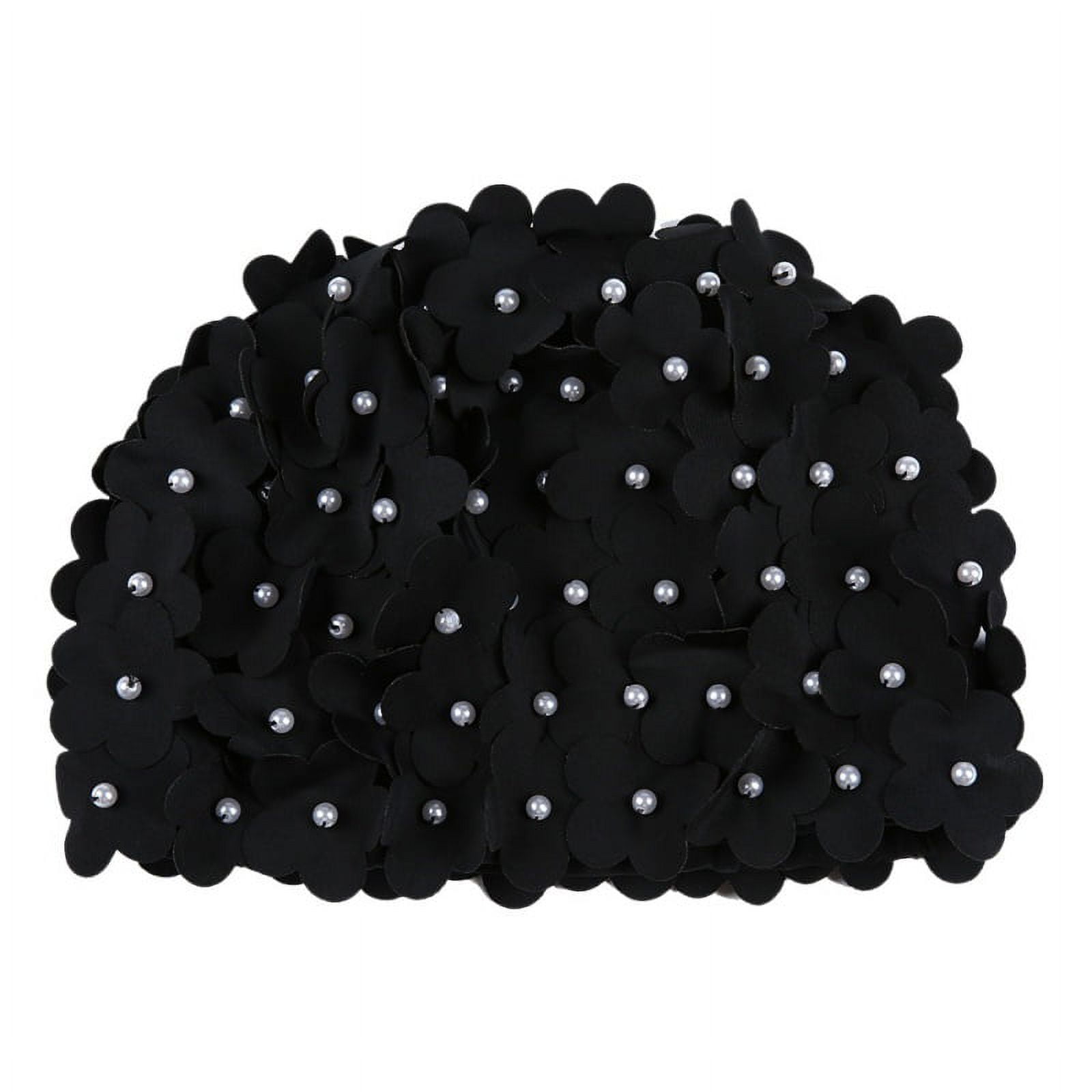 3D Vintage Floral Ladies Swim Cap, Women's Petal Retro Swimming Hat ...