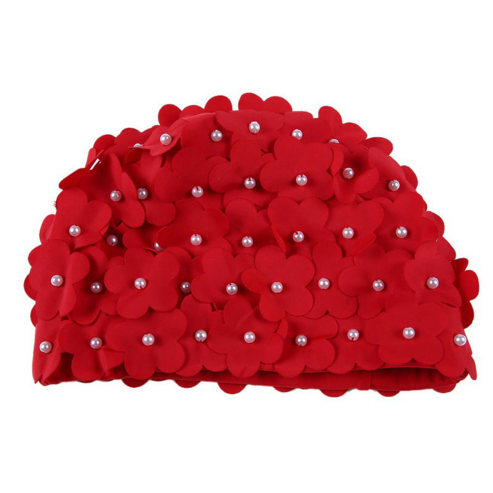 3D Vintage Floral Ladies Swim Cap, Women's Petal Retro Swimming Hat ...