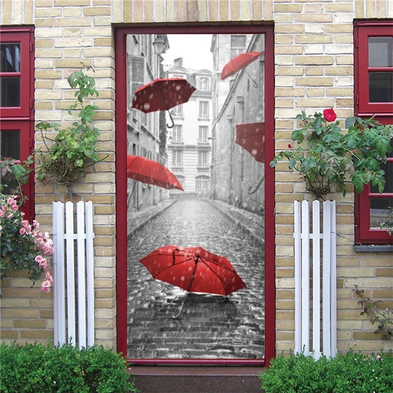 3D Vinyl Door Sticker For Bedroom Home Decoration Wallpaper Self ...