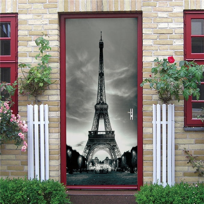 3D Vinyl Door Sticker For Bedroom Home Decoration Wallpaper Self ...