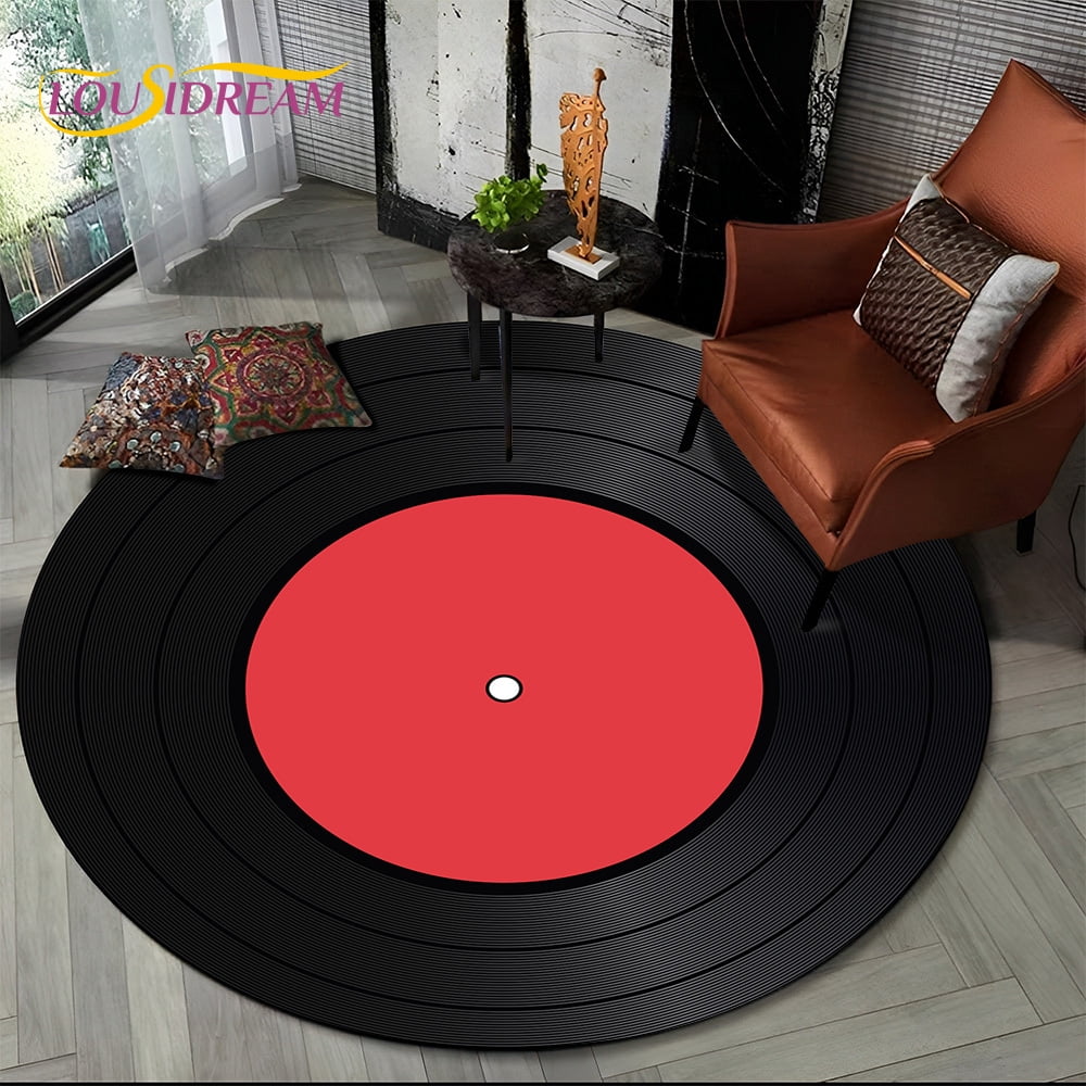 3D Vinyl Record Music DJ Screen Tape HD Round Area Rug Carpet Rug for ...