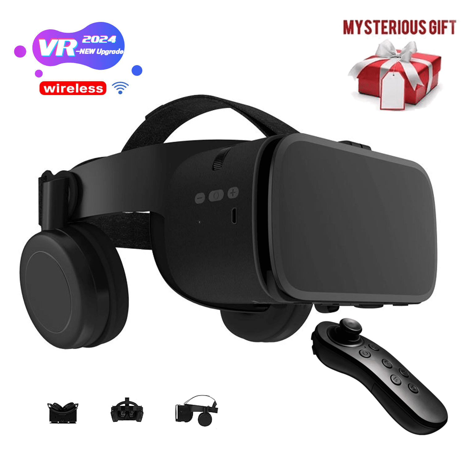 3D Virtual Reality VR Headset with Remote Control, VR Glasses for ...