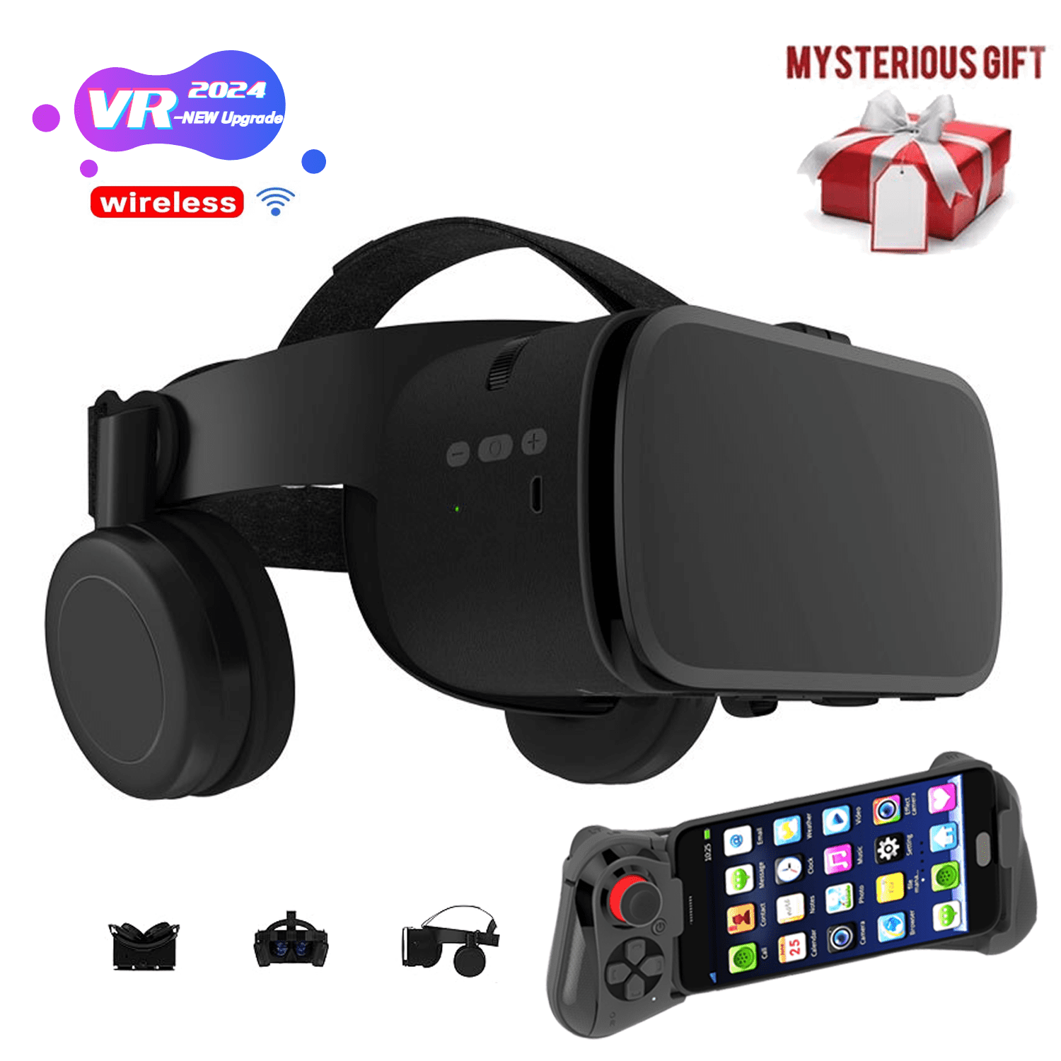 3D Virtual Reality VR Headset with Remote Control, VR Glasses for ...