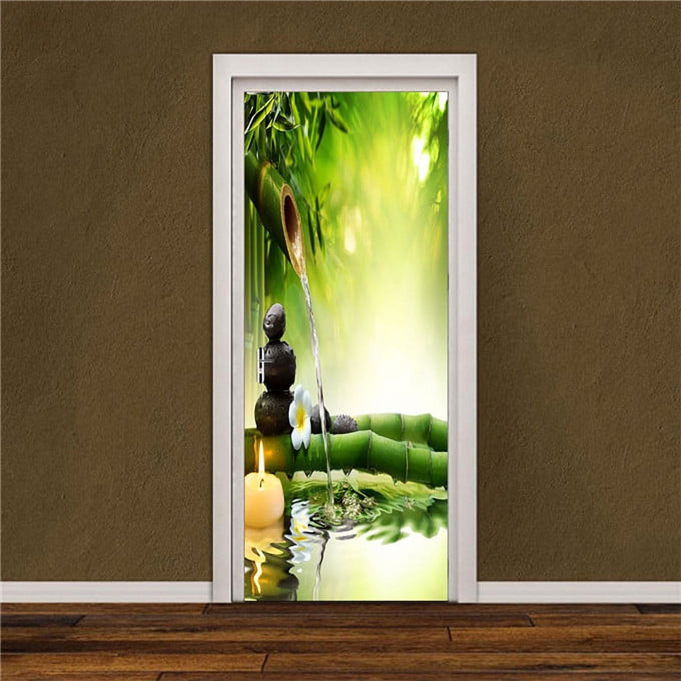 3D Vision Snow Scene Wallpaper Door Cover Sticker Self Adhesive Removable Wall Decal Poster ...