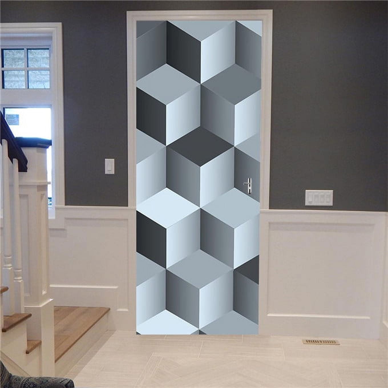 3D Vision Snow Scene Wallpaper Door Cover Sticker Self Adhesive Removable Wall Decal Poster ...