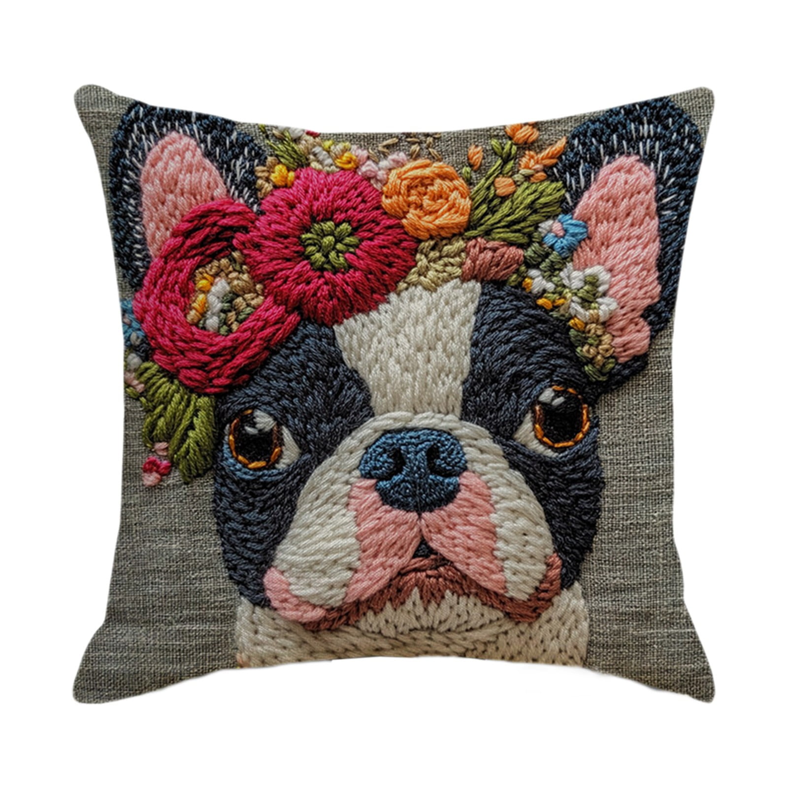 3D Visual Effect Elephant Print Linen Pillow Cover, Bohemian Style Home ...