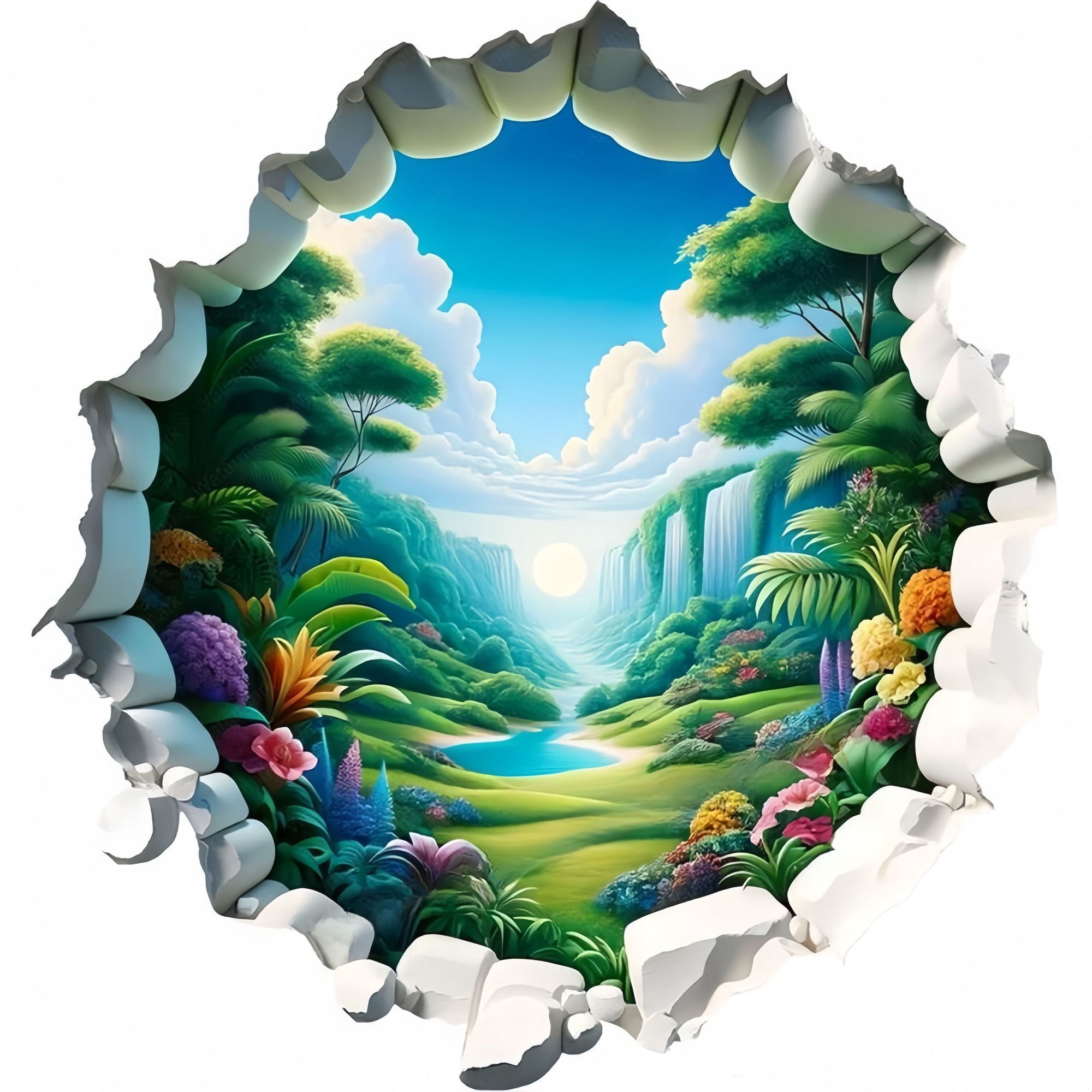 3D Visual Effect Scenic Stickers - Waterproof Decorative Decals for ...
