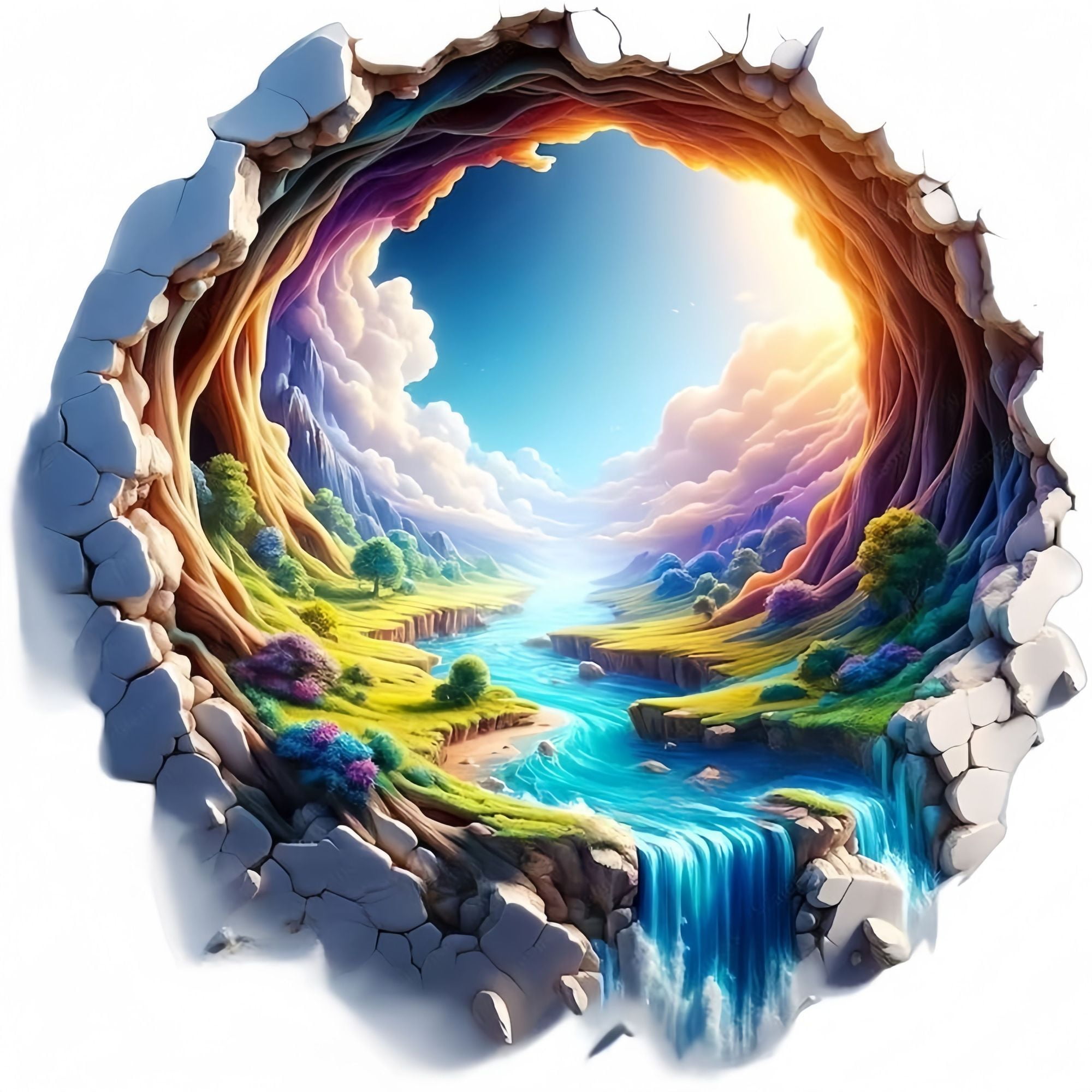 3D Visual Effect Scenic Stickers - Waterproof Decorative Decals for ...