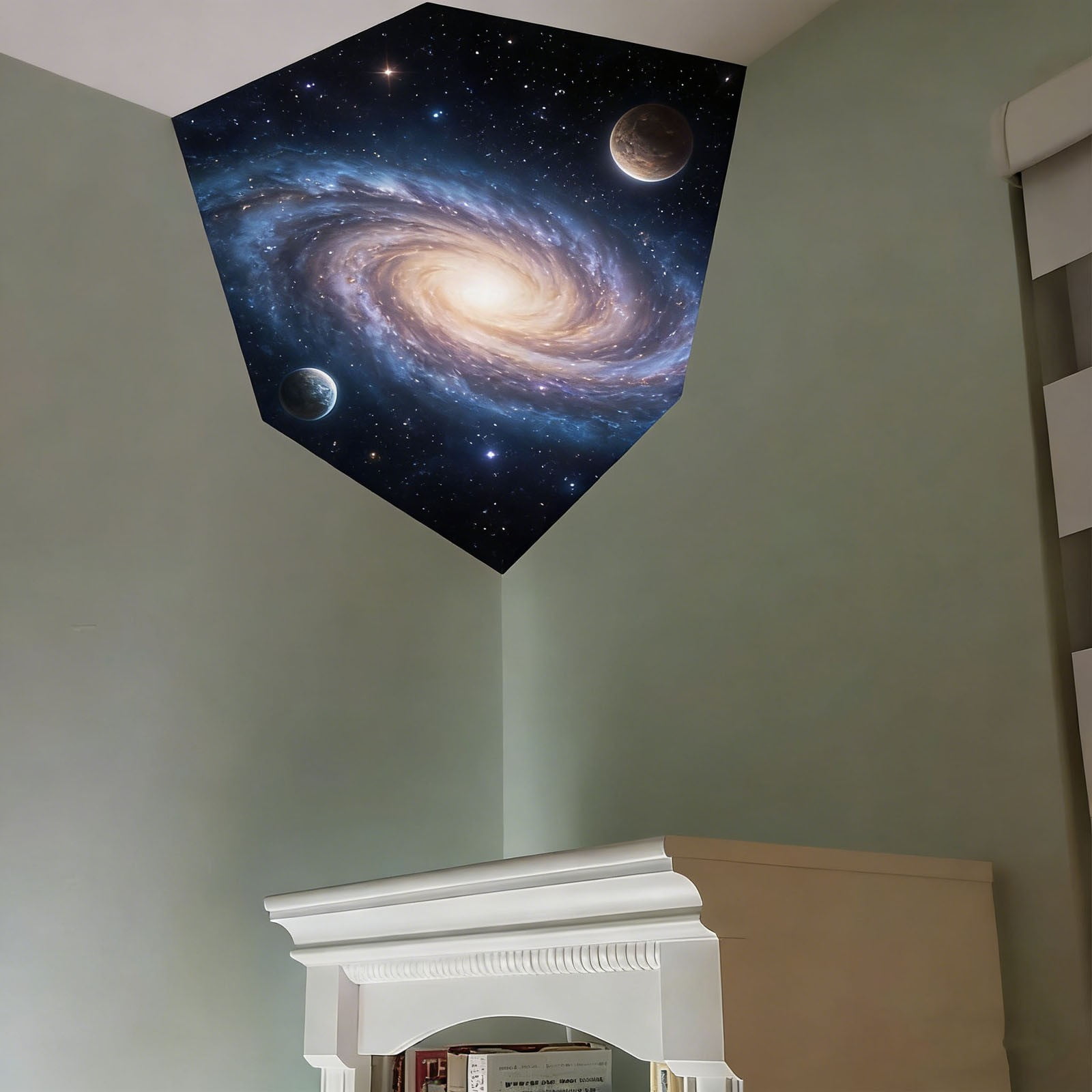 3D Visual Effect Wall Decals - Space Themed Corner Stickers For Living ...