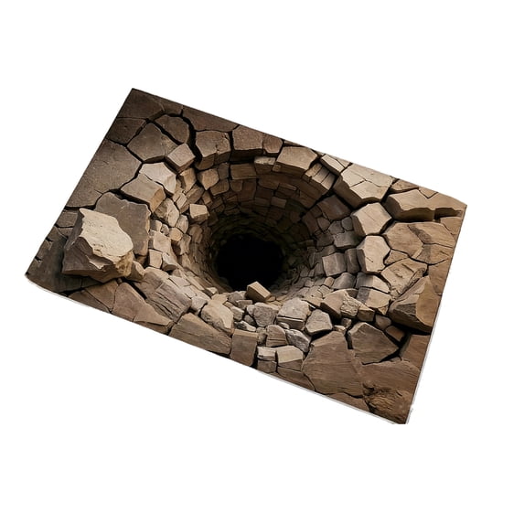3D Visual Illusion Mat - Creative Trap/Cave/Crocodile Pattern Non-Slip ...