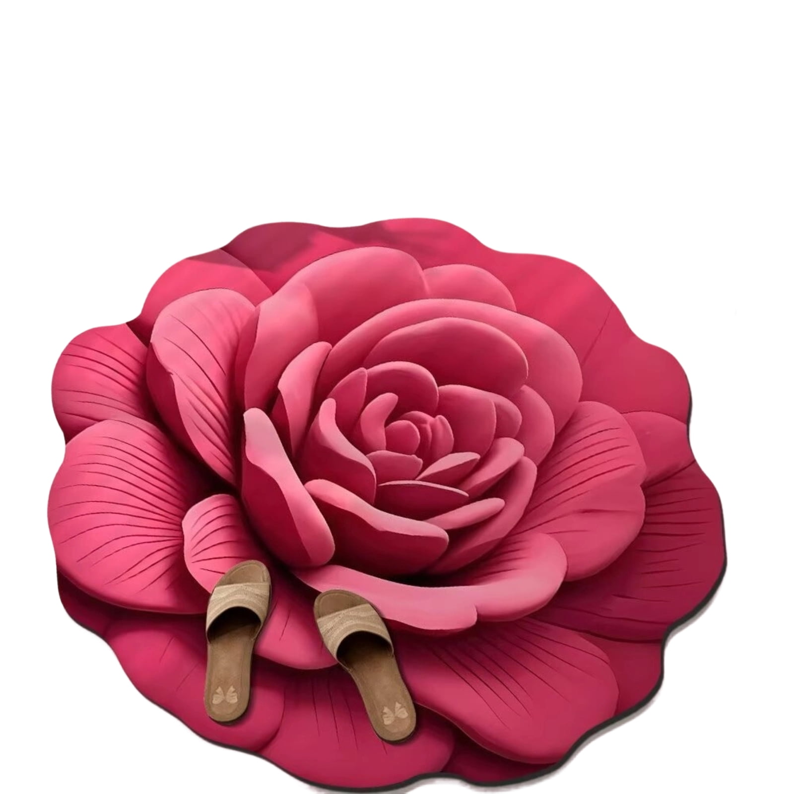 3D Visual Rose Doormat, Indoor Floor Mat - Durable, Non-Slip, Water ...