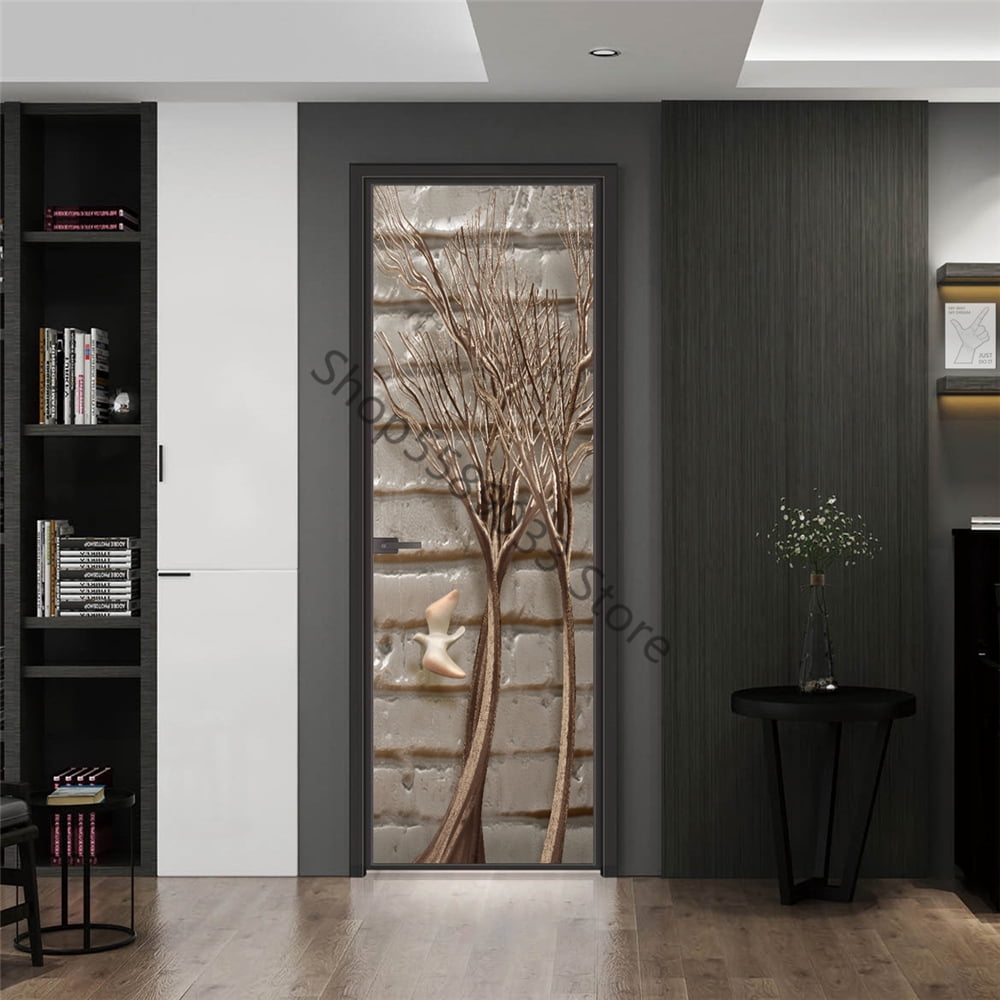 3D Visual Sticker For Bathroom Door Vinyl Self Adhesive Waterproof Wall ...