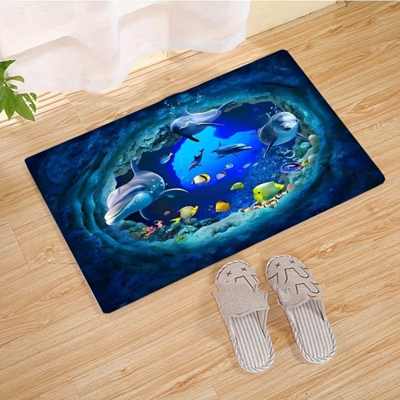 3D Visual Underwater World Design Door Mat, Home Bathroom Non-Slip ...