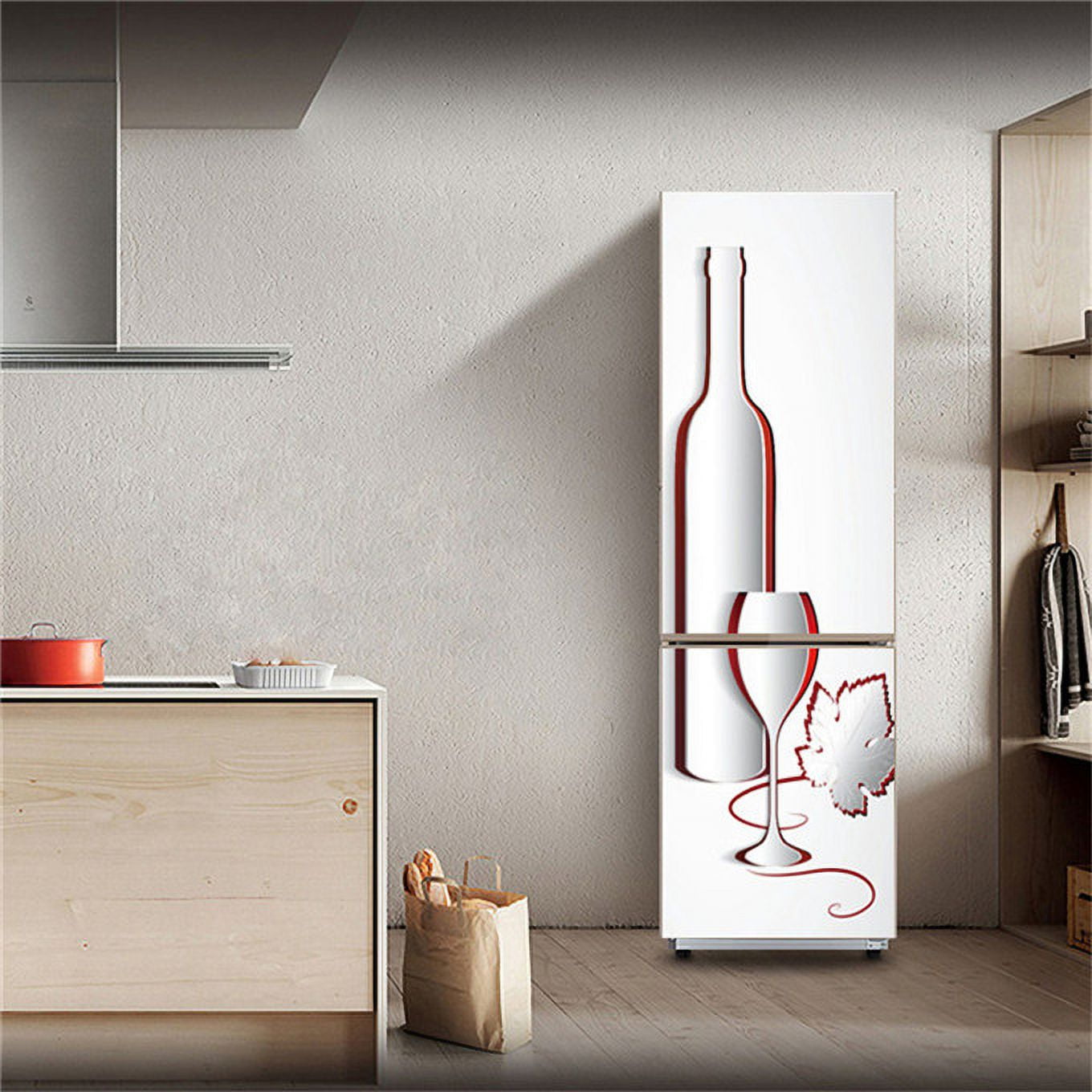 3D Visual Wallpaper For Kitchen Fridge Cupboard Furniture ration Self ...