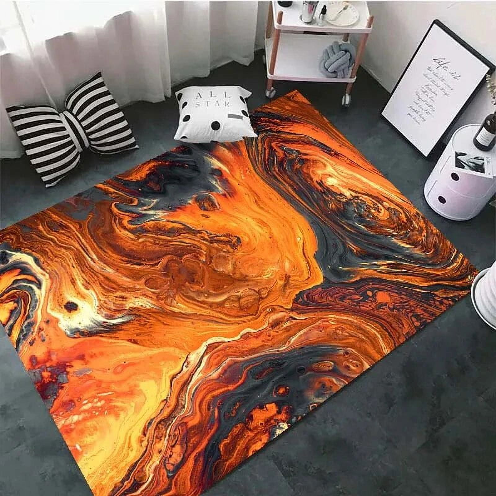 3D Volcano Lava Magma Area Rug Large Red Carpet for Living Room Bedroom ...