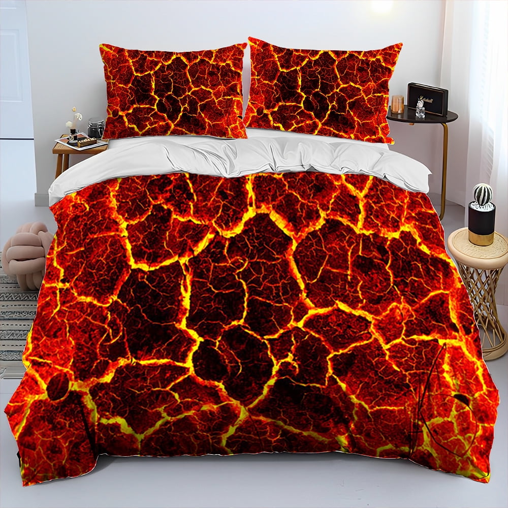 3D Volcano Lava Magma Comforter Bedding Set Duvet Cover Soft ...