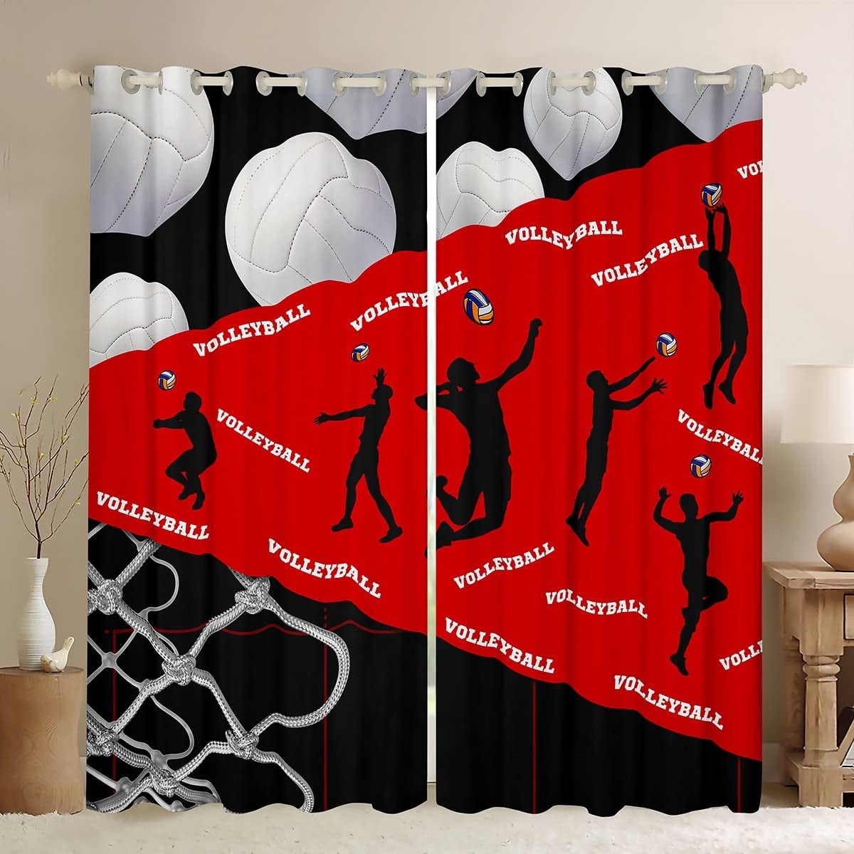 3D Volleyball Series Curtains Sports Game Theme Curtains Drapes for ...