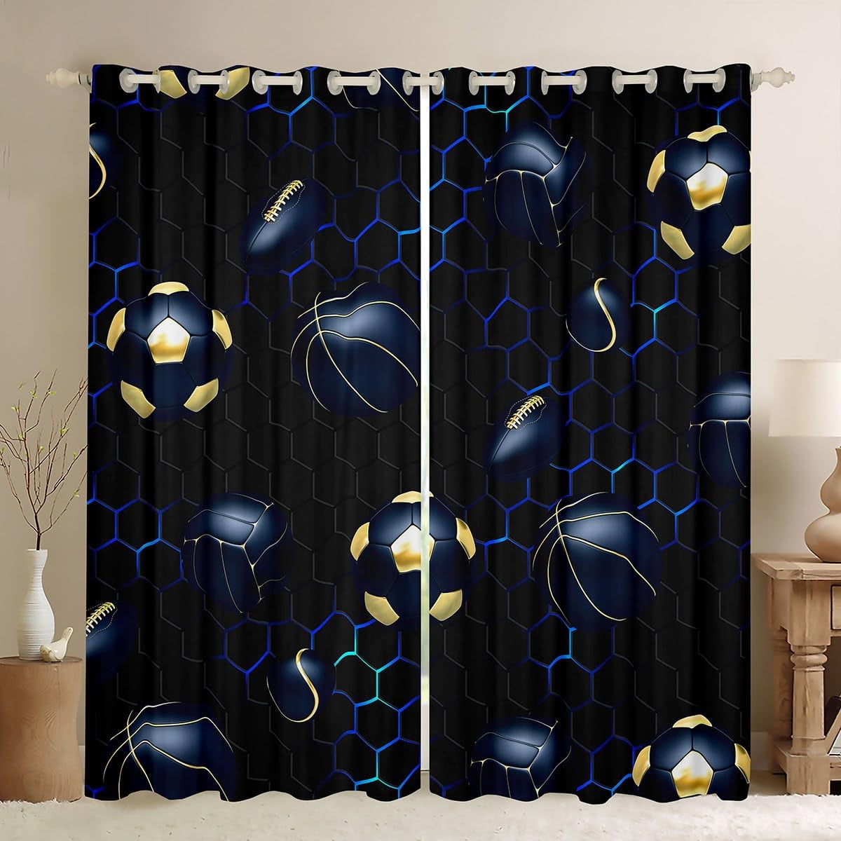 3D Volleyball Series Curtains Sports Game Theme Curtains Drapes for ...