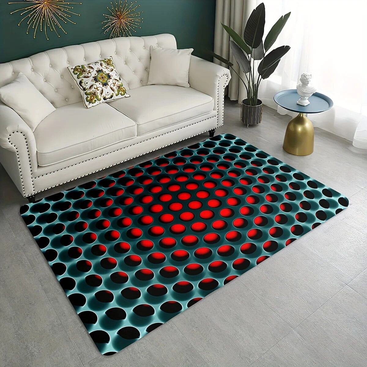 3D Vortex Illusion Carpet for Living Room Decor Sofa Table Large Area ...