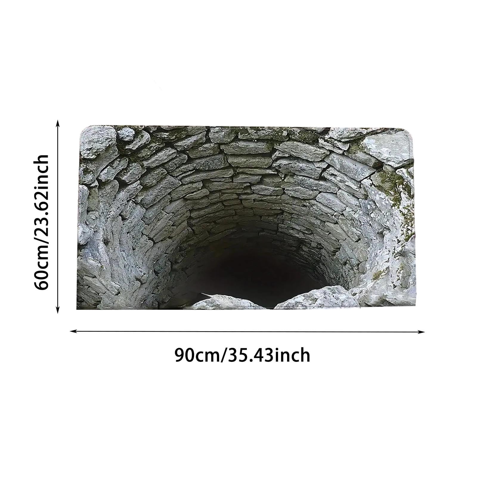 3D Vortex Illusion Floor Mat Grey, 1 Count 23.6x35.4 Inch Absorbent ...