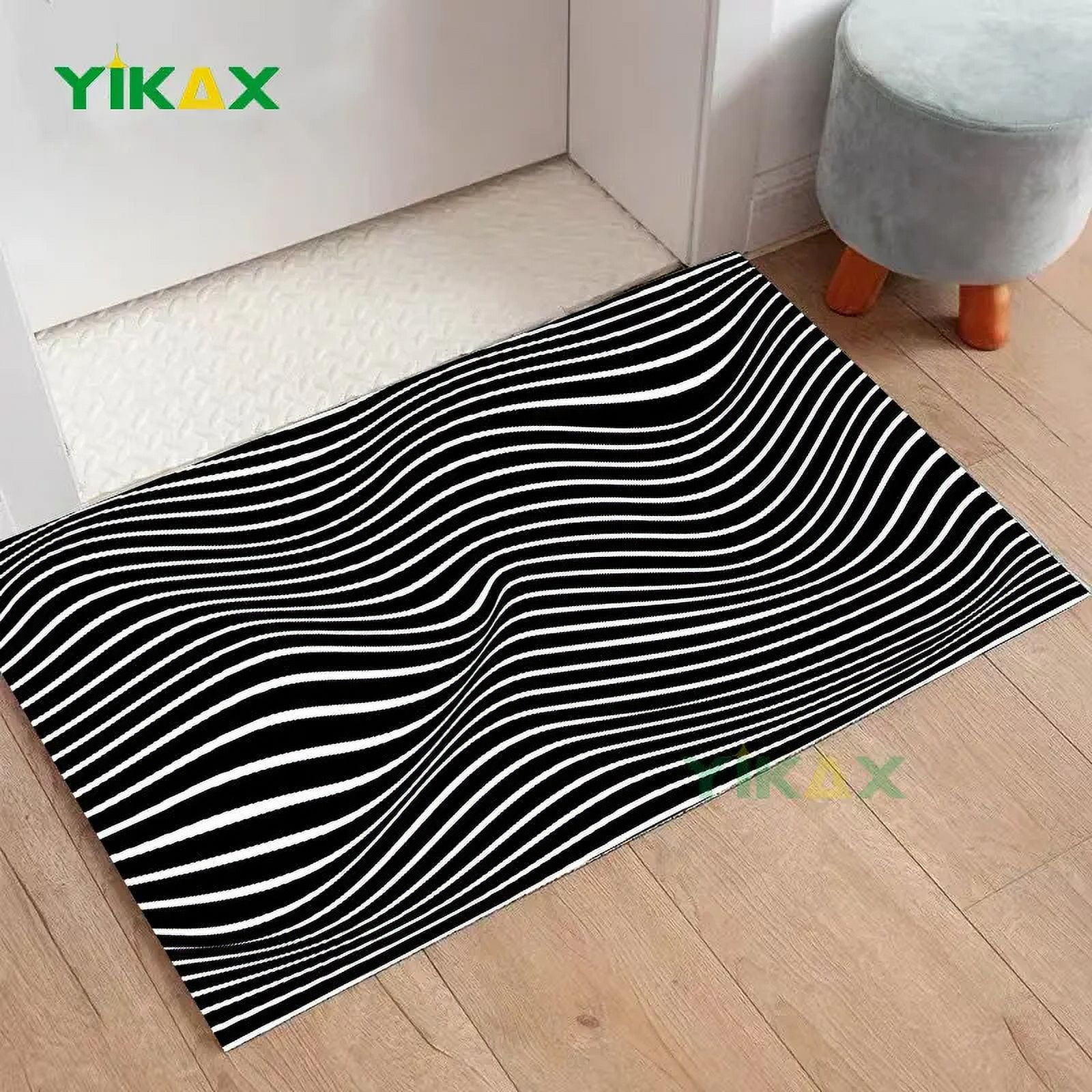 3D Vortex Visual Illusion Geometric Pattern Rug Printed Flannel Anti ...
