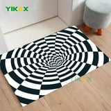 3D Vortex Visual Illusion Geometric Pattern Rug Printed Flannel Anti ...