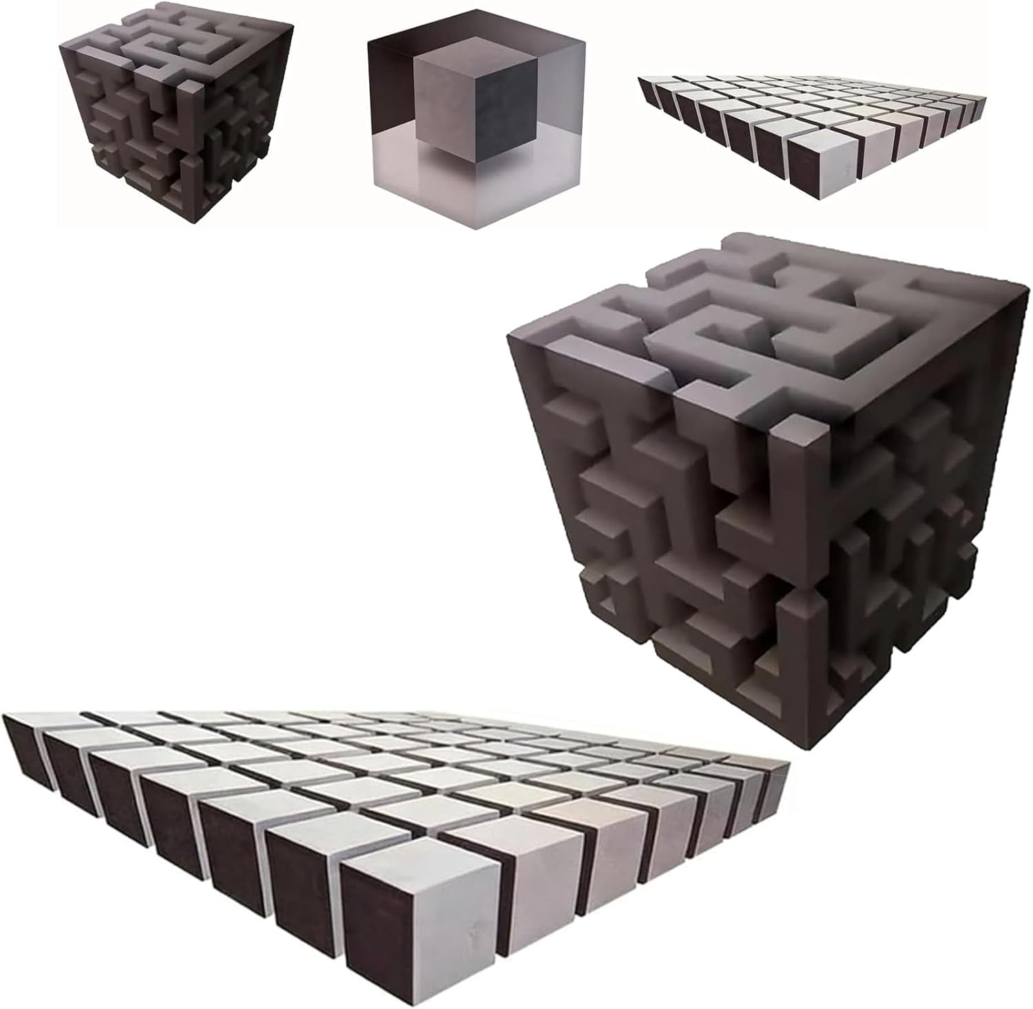 3D Wall Art Optical Illusion Corner Wall Decal - Large 19.7in Removable ...