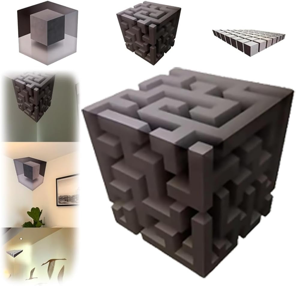 3D Wall Art Optical Illusion Corner Wall Decal - Large Removable 3D ...