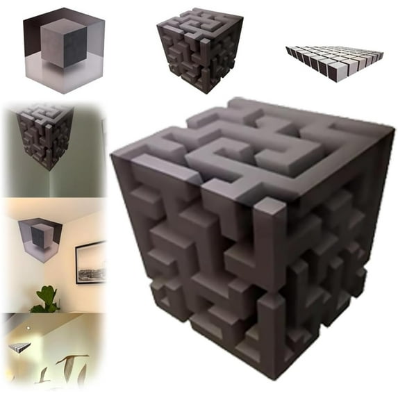 3D Wall Art Optical Illusion Corner Wall Decal - Large Removable 3D ...