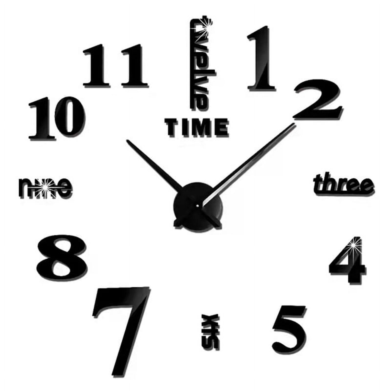 3D Wall Clock Luminous Frameless Wall Clocks Wall Stickers Silent Clock ...