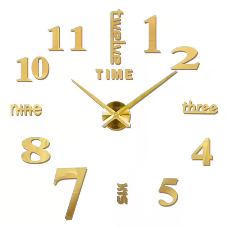 3D Wall Clock Luminous Frameless Wall Clocks Wall Stickers Silent Clock ...