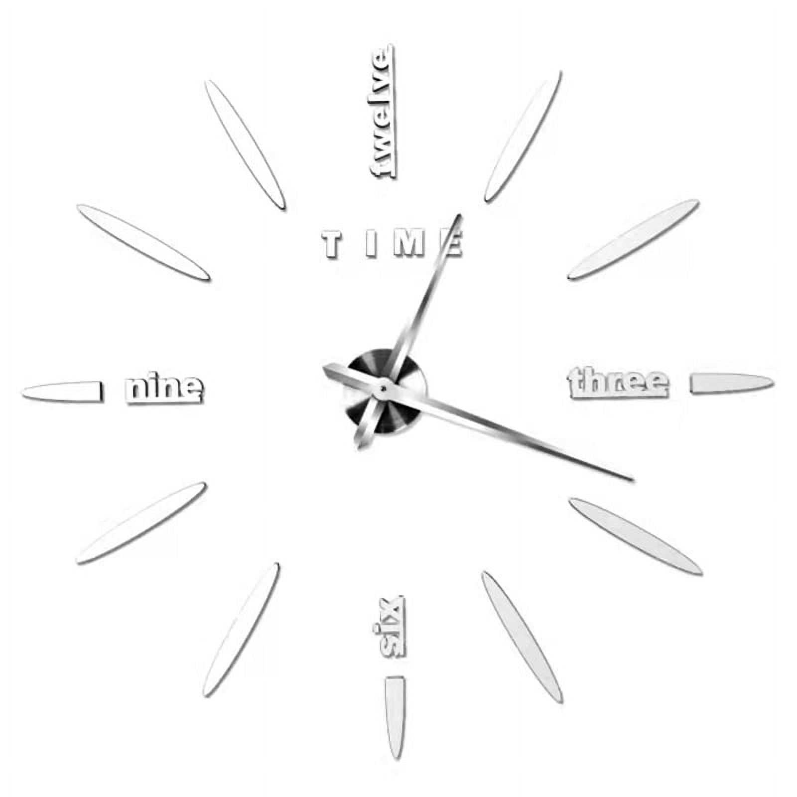 3D Wall Clock Luminous Frameless Wall Clocks Wall Stickers Silent Clock ...