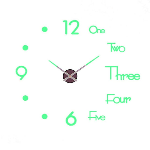 3D Wall Decal Decorative Clock, 2024 Upgraded DIY Modern Punch Free ...
