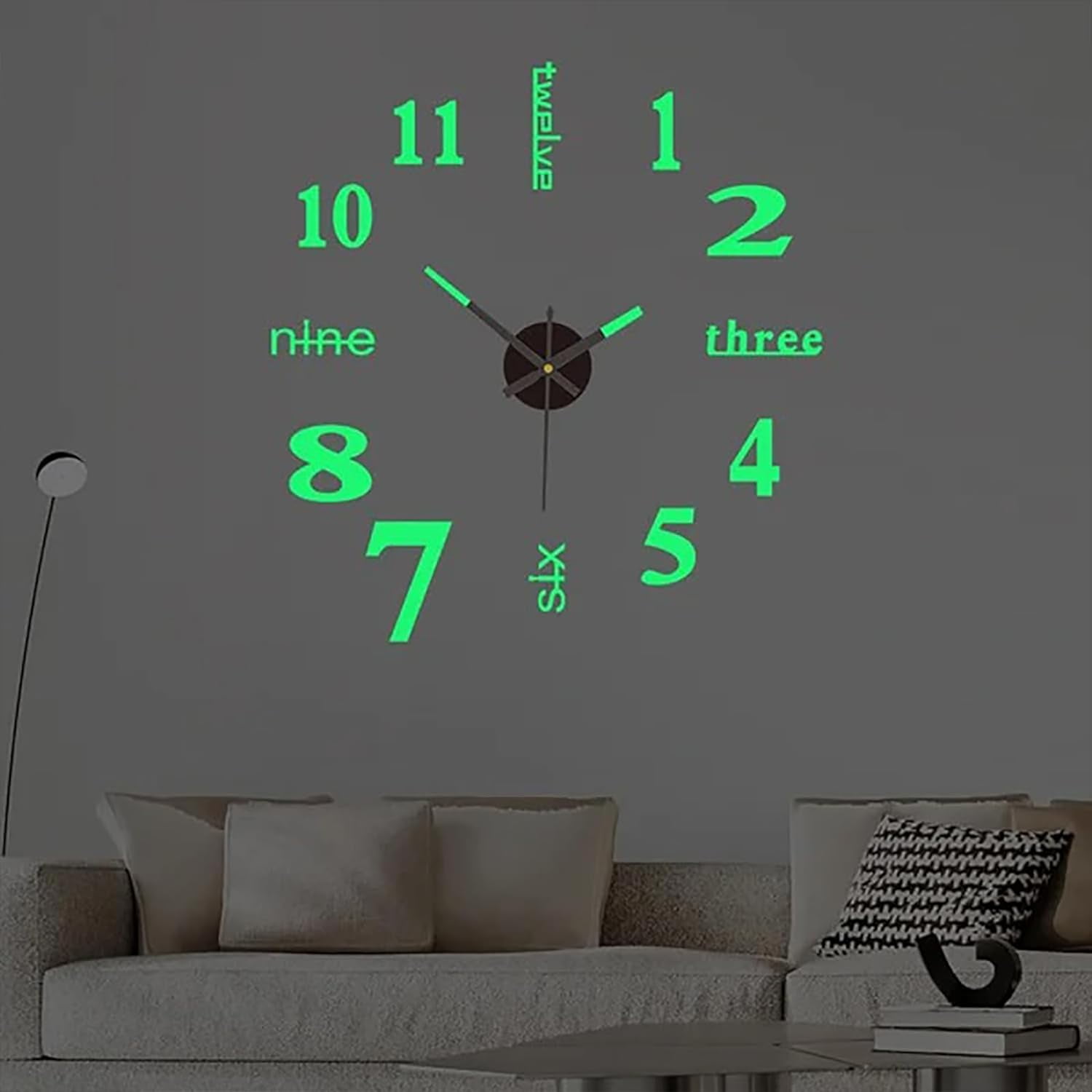 3D Wall Decal Decorative Clock, Frameless 3D DIY Wall Clock, 3D ...
