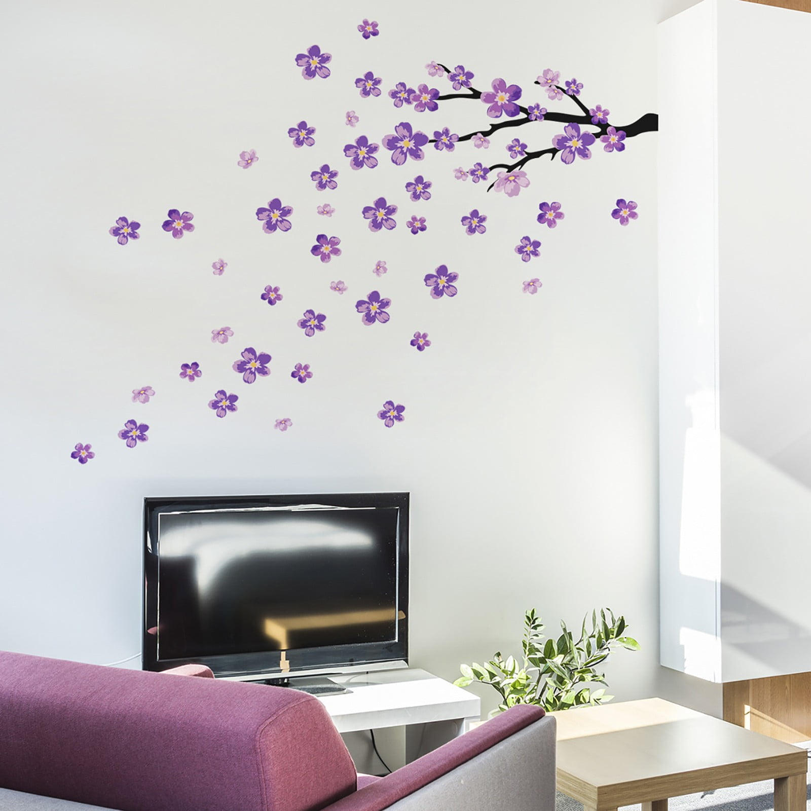 3D Wall Decals Flowers Tree Branch Wall Stickers DIY Removable Wall Art ...