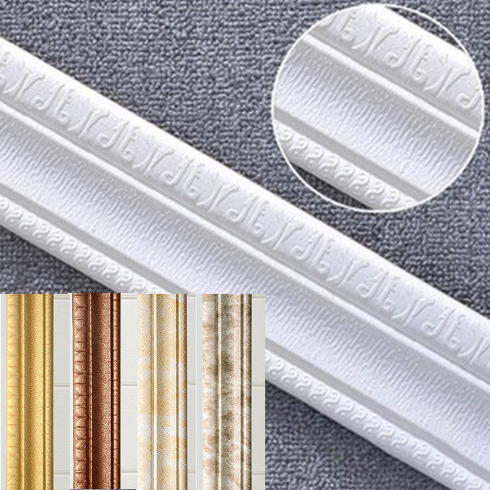 3D Wall Edge Strip Stickers Waist Line Skirting Line Wall Sticker Self ...