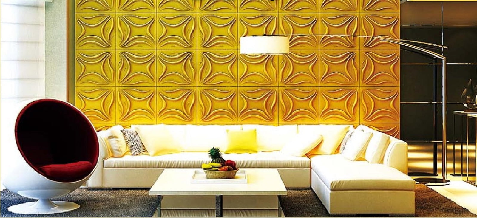 3D Wall Panel (Lily) 1 carton conatins 12 panels covering 32 sq/ft ...