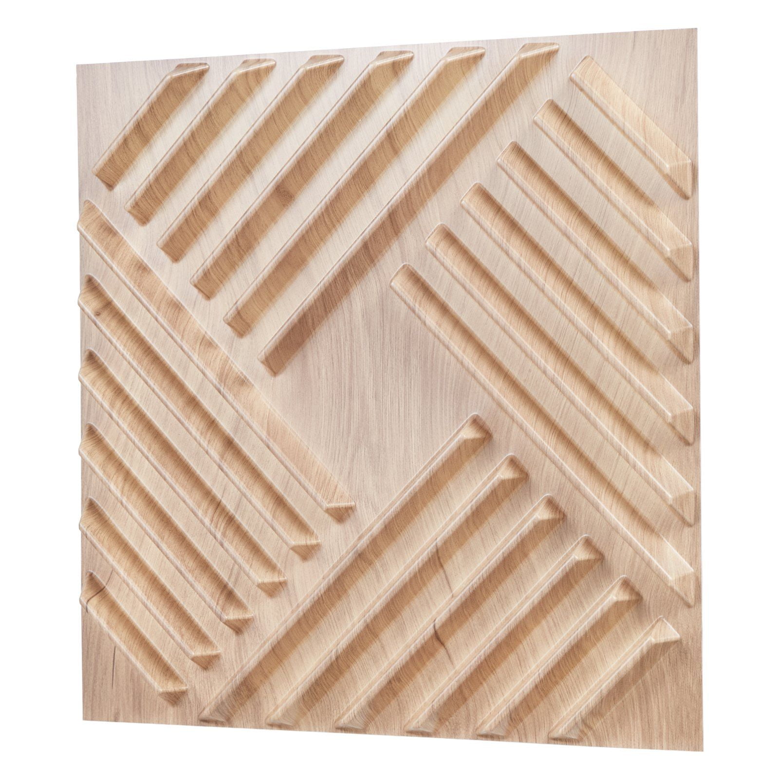 3D Wall Panels 12-Pack 19.7x19.7 in PVC 32 Sq.Ft Coverage Slat Light ...