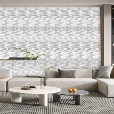 Art3d 19.7 in x 19.7 in ‎White 3D Pvc Wall Panels, Decorative Wall Tile ...
