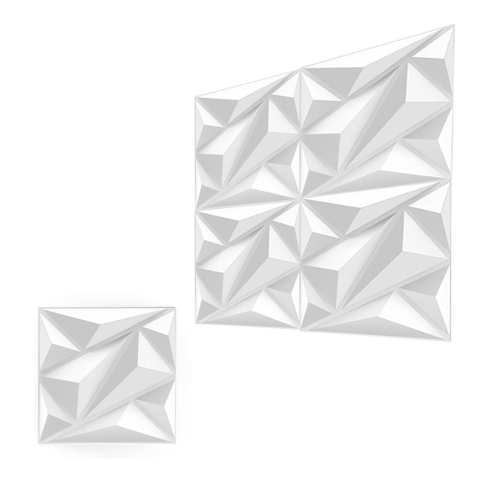 3D Wall Panels for Interior Wall Decor, 11.8''x11.8'' White Accent ...